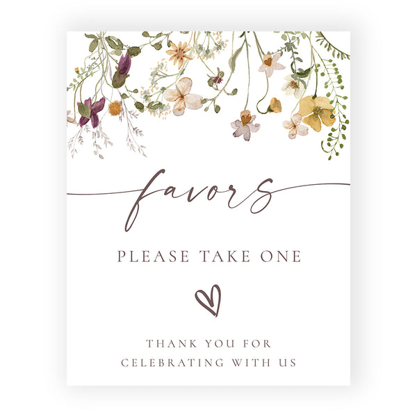 Wildflower Party Favor Sign | Forever Your Prints