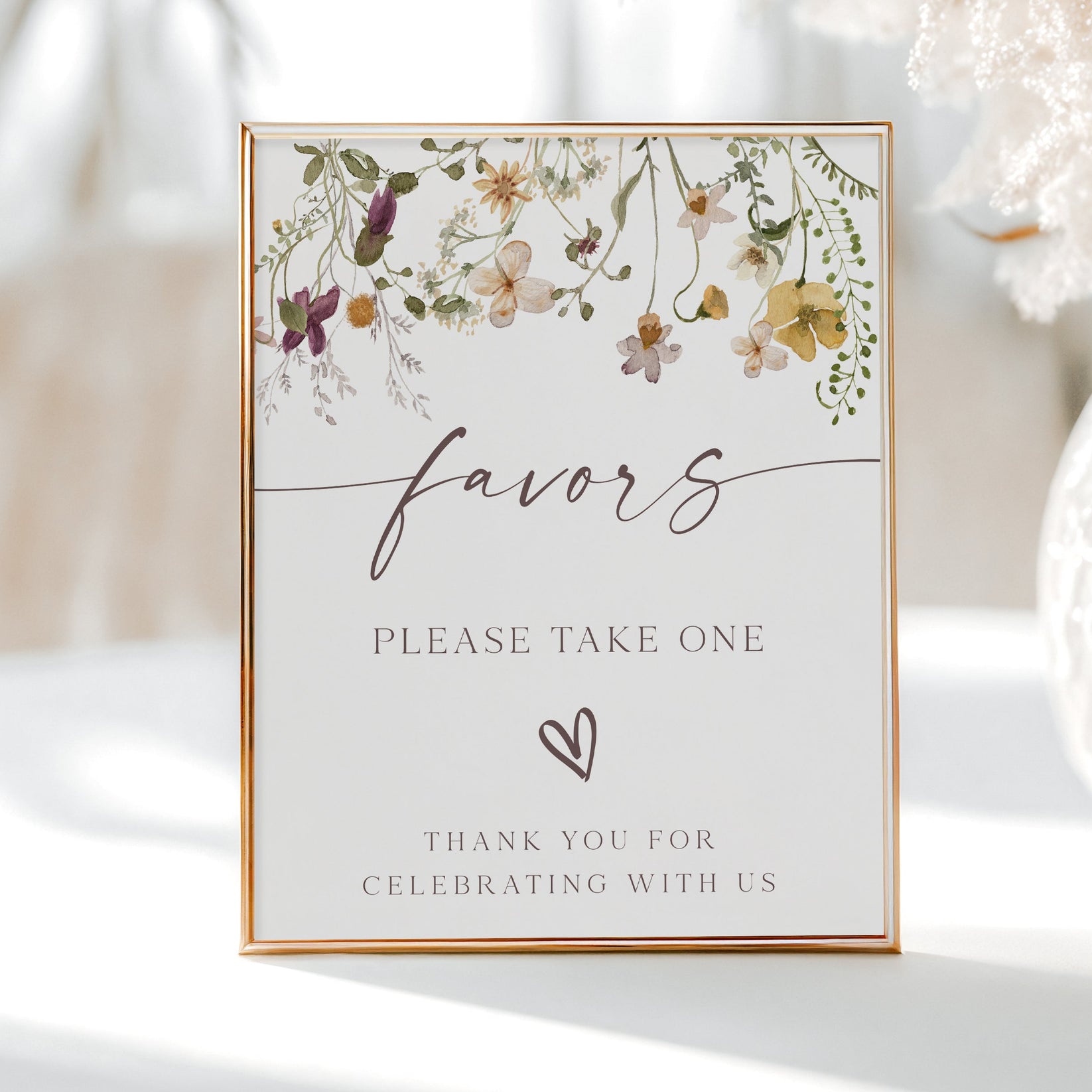 Wildflower Party Favor Sign | Forever Your Prints